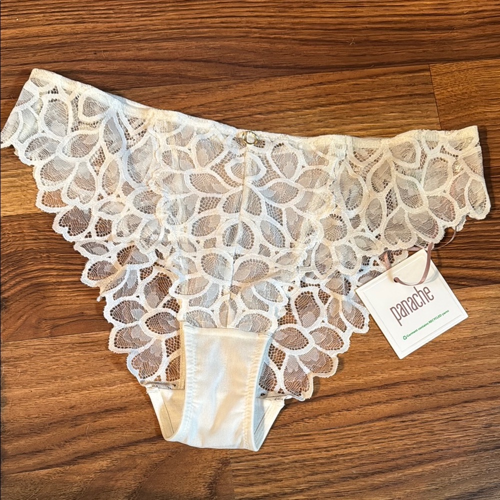Panache White Lace Brazilian Panties - Gem